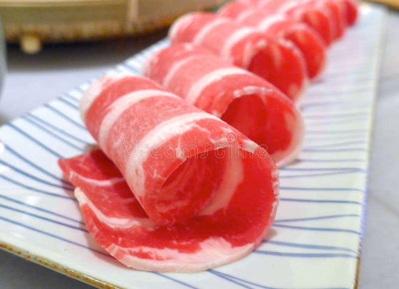 Hot pot beef rolls closeup stock photo. Image of cuisine - 71125776