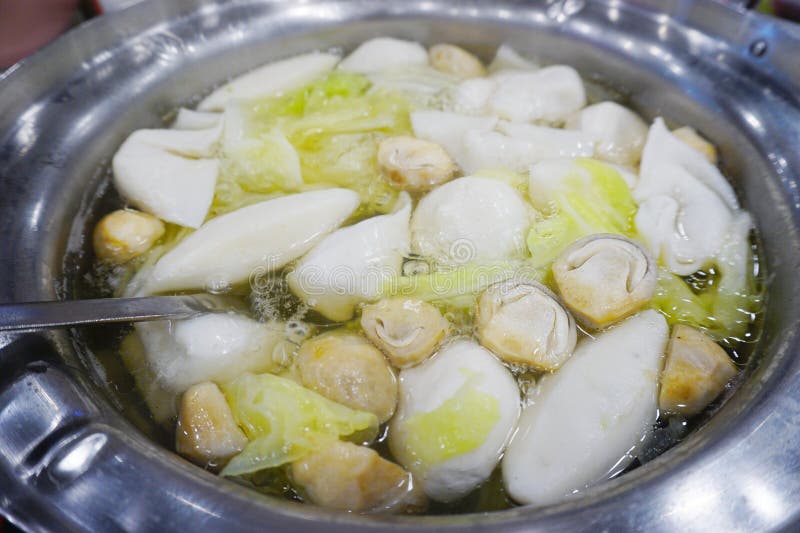 Hot Pot with Meatballs and Vegetable, Dinner Time Stock Image - Image ...