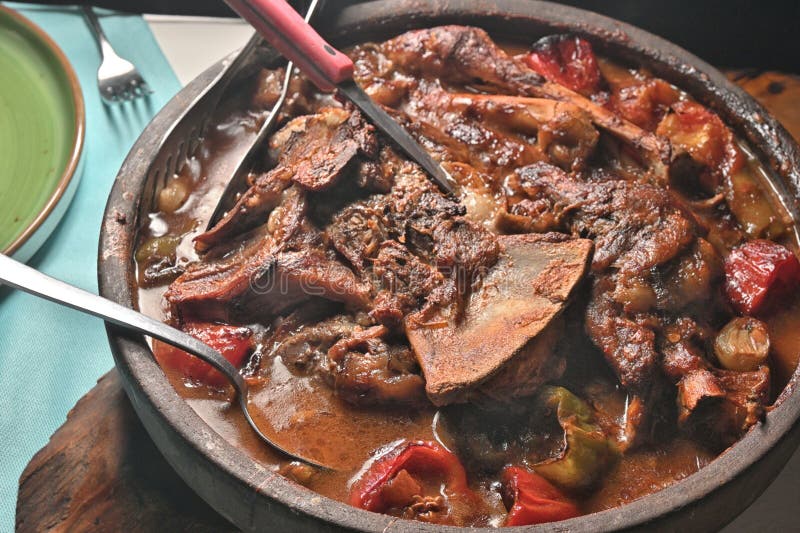 Hot Pot Mutton and Pork Steam Stock Image - Image of baked, barbecue ...
