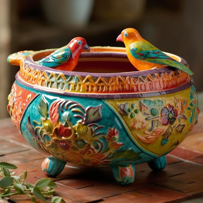 The Hot Pot is Shown with a Unique Trellis Design, Illustration ...