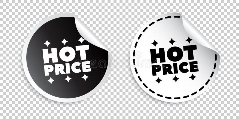 Hot Price Sticker. Black and White Vector Illustration Stock Vector ...