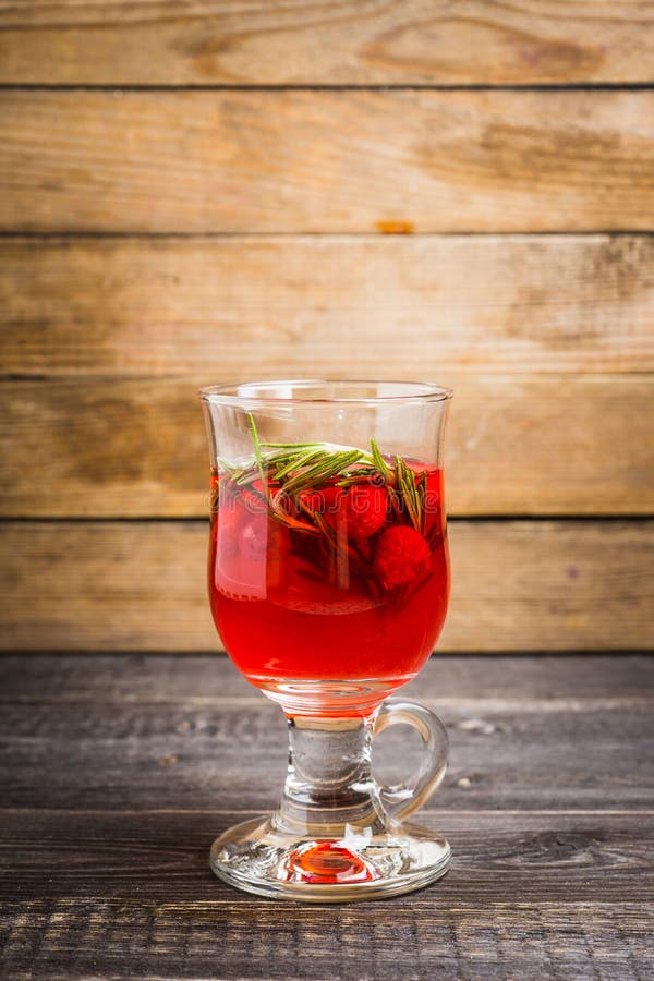 Hot Raspberry Beverage with Rosemary Stock Photo - Image of healthy ...