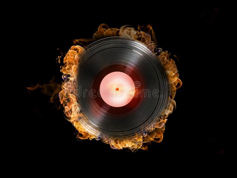 Hot Vinyl On Fire Illustration Stock Illustration - Illustration of ...
