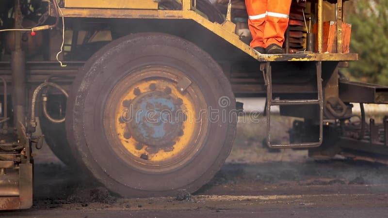 Hot Recycling Machines Running on the Road Stock Video - Video of ...