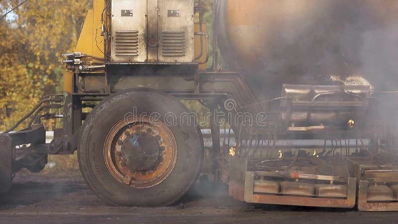 Hot Recycling Machines Running on the Road Stock Video - Video of ...