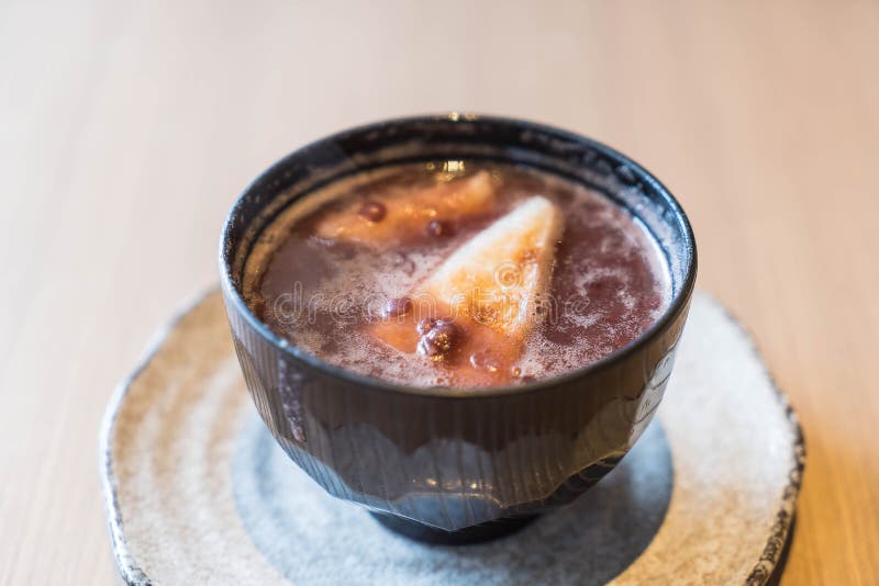 Hot Red Bean Paste with Rice Cake Stock Image - Image of home, fresh ...