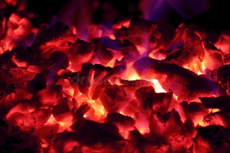 Hot Red Charcoal in the Furnace Firebox. Stock Photo - Image of glowing ...
