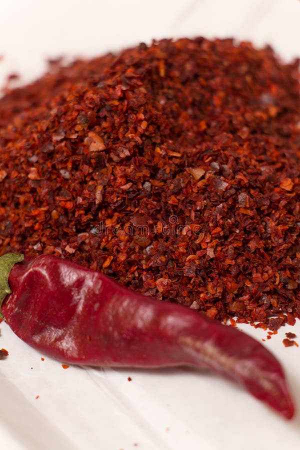 Hot Red Chilli Pepper Crushed Stock Image - Image of condiment ...