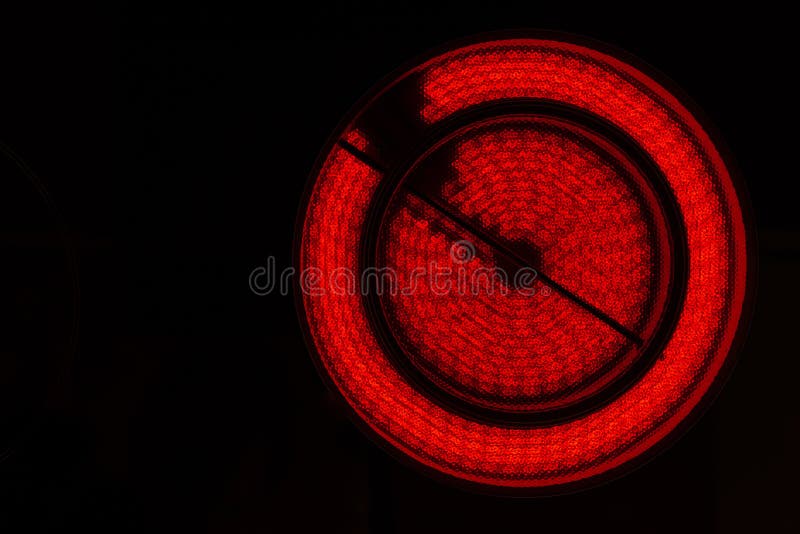 Hot Red Hot Plate. Top View. Black Desk. Stock Image - Image of cooking ...