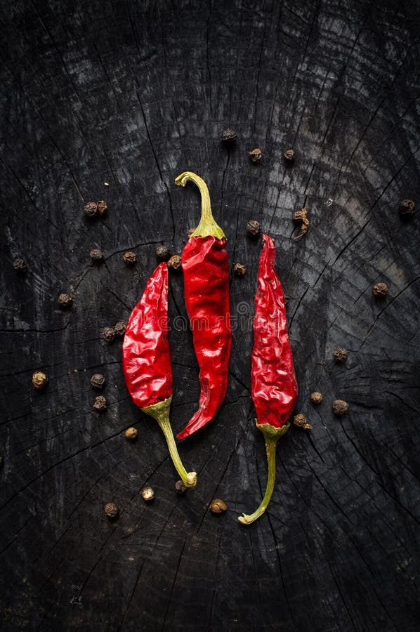 Hot Red Pepper and Black Pepper Stock Image - Image of paprika, pepper ...