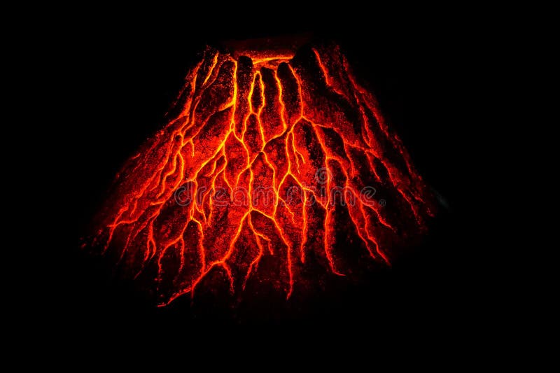 Hot red volcano stock image. Image of glowing, planet - 110433823