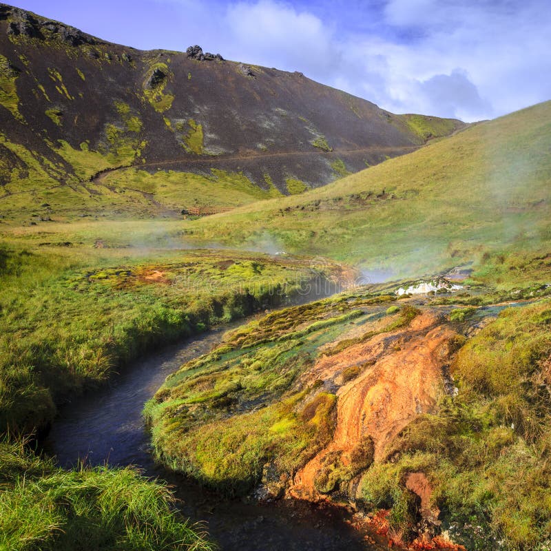 Hot River stock photo. Image of europe, iceland, valley - 93893406