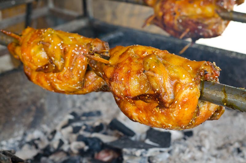 Hot roasting chicken stock photo. Image of delicious - 70053780