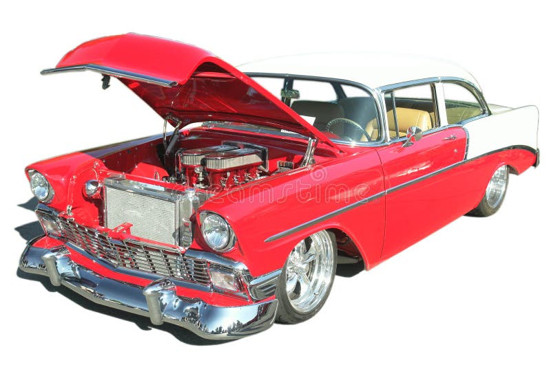 Hot Rod 57 Chev Car Isolated Stock Photo - Image of chevy, chev: 6315378
