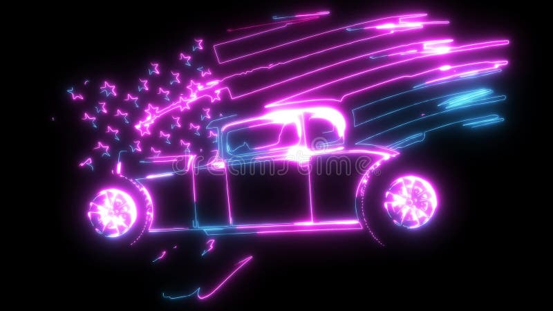 Hot rod with american flag stock footage. Video of hotrod - 317647862