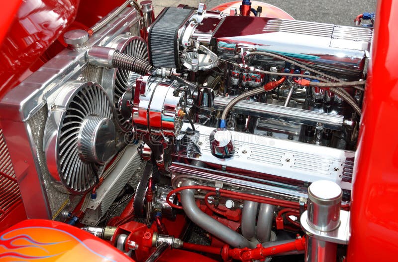 Hot rod car engine stock photo. Image of fast, parts - 21232754