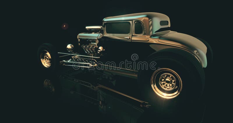 Hot Rod 3D render stock footage. Video of transportation - 255453998