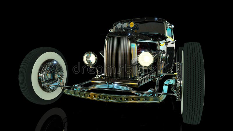 Hot Rod 3D render stock image. Image of motor, vehicle - 142408419