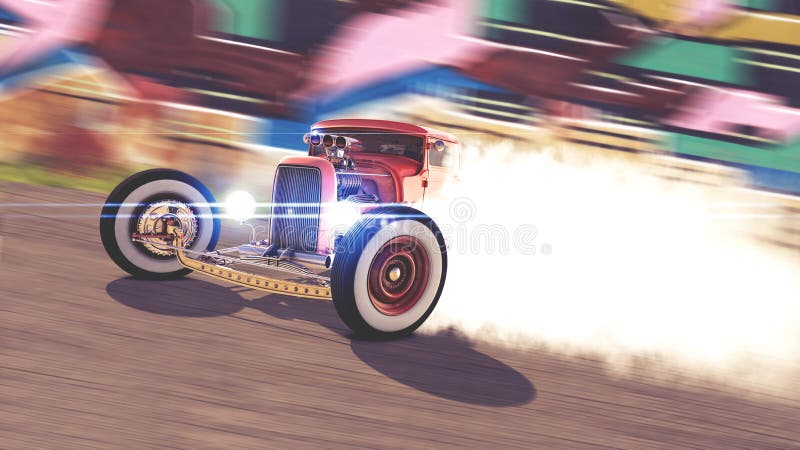 Hot Rod Drift 3D render stock image. Image of vehicle - 142408609