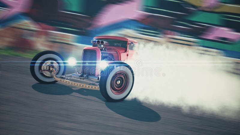 Hot Rod Drift 3D render stock photo. Image of classic - 142408520