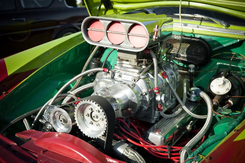Hot Rod Chrome Supercharger Stock Photo - Image of super, auto: 37368140