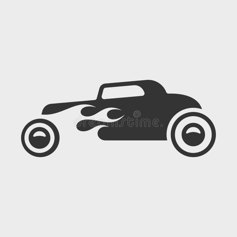 Hot Rod with Flames on the Body. Shape Vector Icon Stock Vector ...