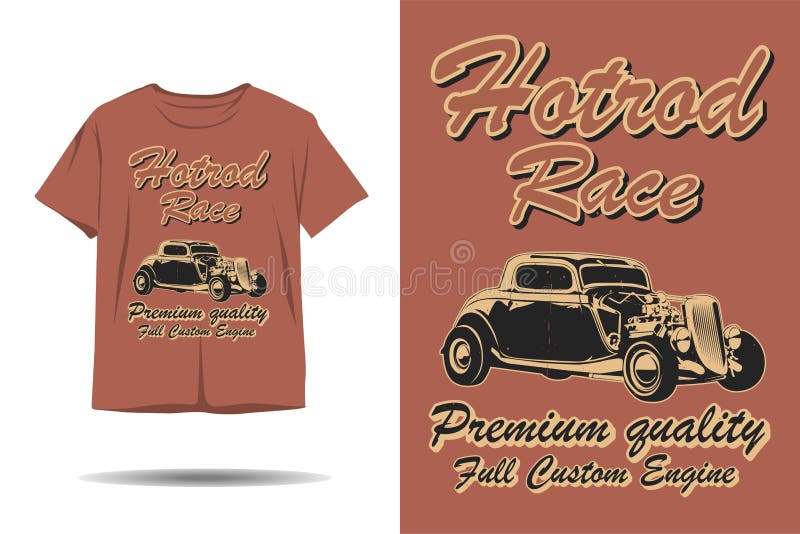 Hot Rod Race Premium Quality Full Custom Engine Silhouette T Shirt ...