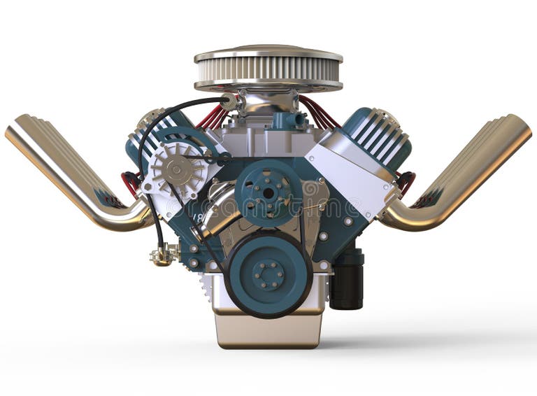 Hot Rod V8 Engine 3D Render Stock Illustration - Illustration of custom ...