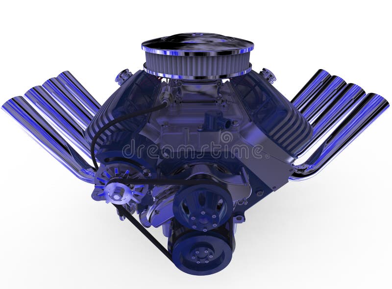 Hot Rod V8 Engine 3D Render Stock Illustration - Illustration of custom ...