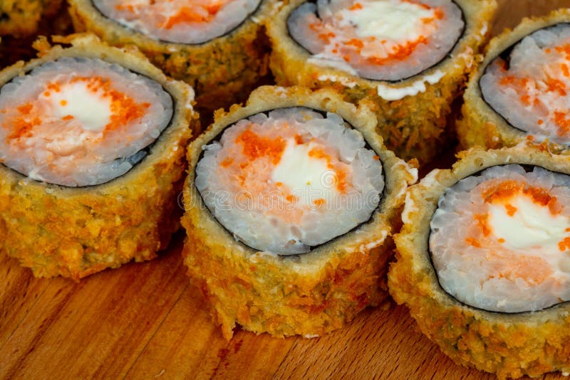 Hot roll with salmon stock photo. Image of traditional - 125551468