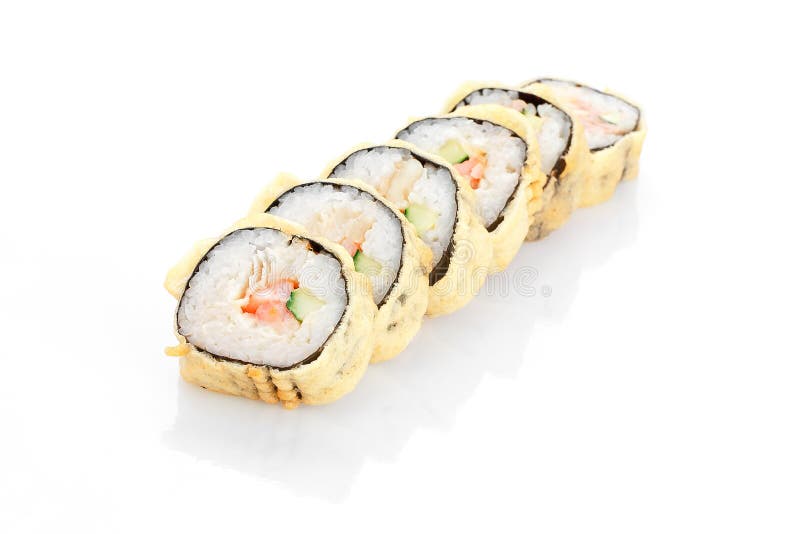 Hot Roll Tempura Samurai, Perch, Shrimp, Onion, Spicy Sauce Stock Image ...
