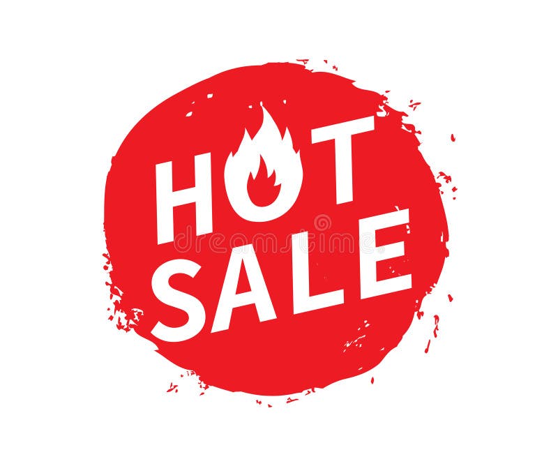 Hot Sale Circle Label Isolated on White Background. Red Sticker. Vector ...