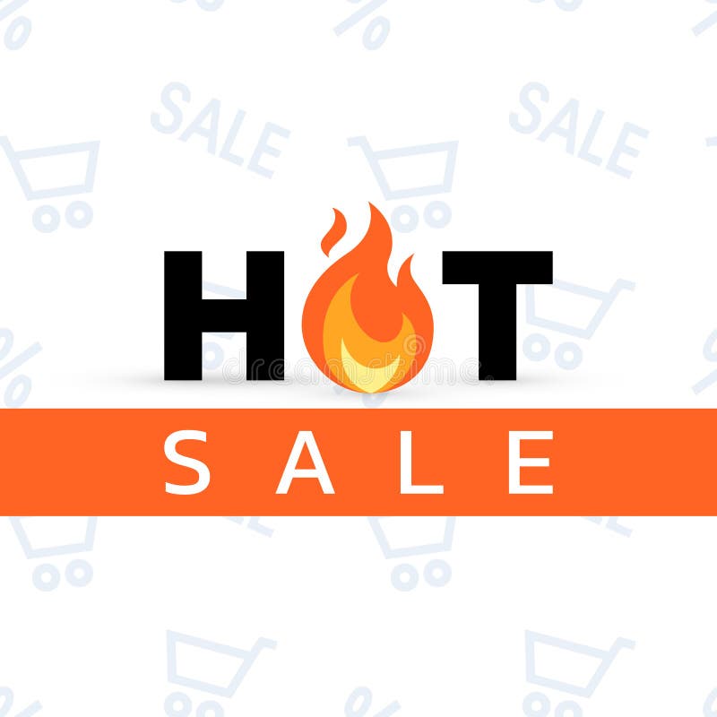 Hot Sale Concept in Flat Style, Vector Stock Vector - Illustration of ...
