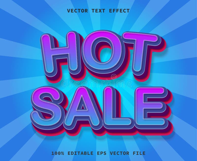 Hot Sale 3d Text Effect Sale Background Editable Text Stock Vector ...