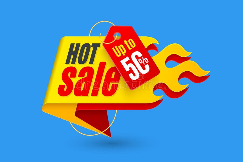 Hot Sale Promotion Tag, Label Template Design. Stock Vector ...