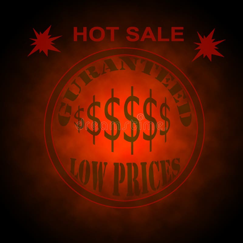 Hot Sale Sign with Low Prices Stock Illustration - Illustration of ...