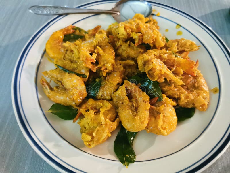 Hot salted egg prawn stock image. Image of salted, prawn - 160259817