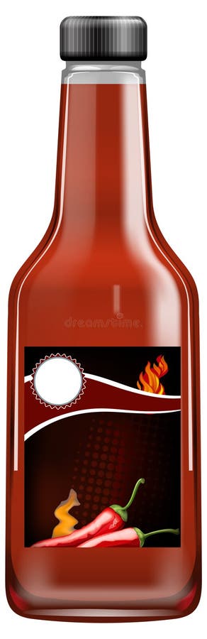 A hot sauce bottle stock vector. Illustration of bottle - 321272713