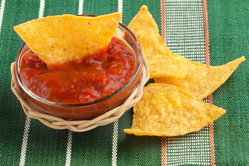 Hot sauce with nachos stock image. Image of chili, ethnic - 31623685