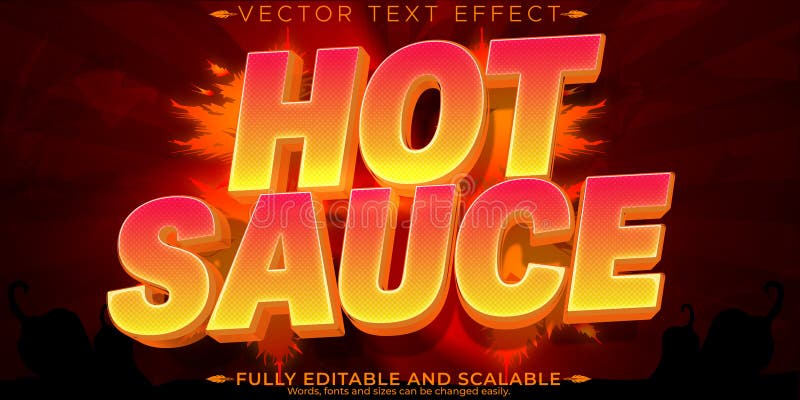 Hot Sauce Pepper Text Effect, Editable Mexican Food Fire Text Style ...