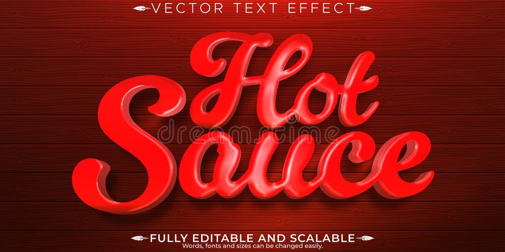 Hot Sauce Text Effect, Editable Chili and Pepper Text Style Stock ...