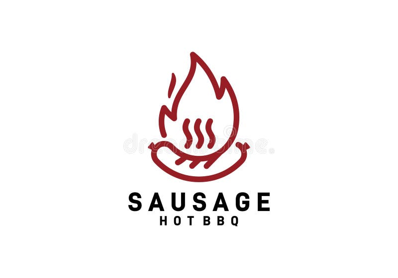 Hot Sausage with Fire Grill Logo Design Stock Vector - Illustration of ...