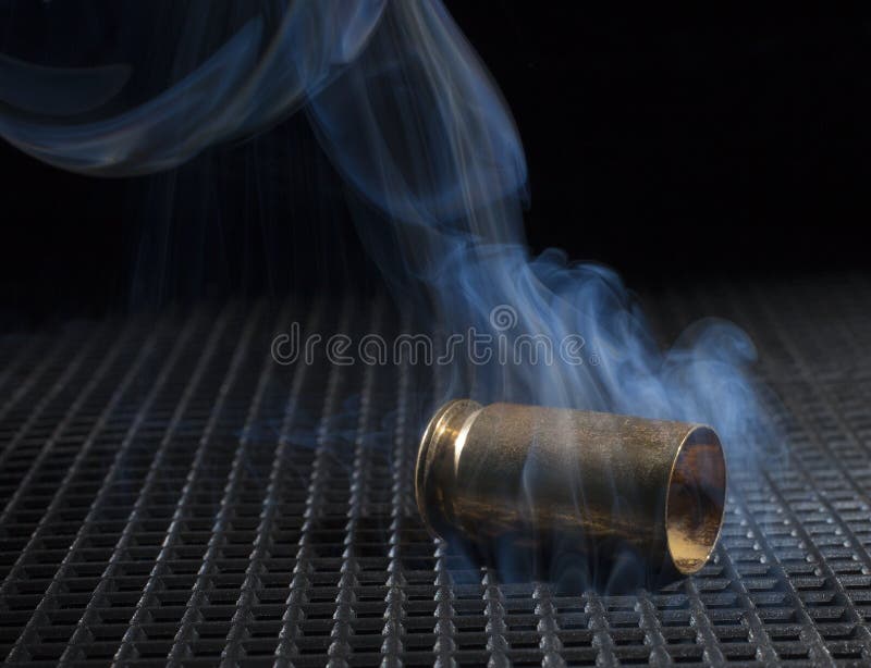 Hot shell stock photo. Image of ammo, blue, smoke, shooting - 72496076