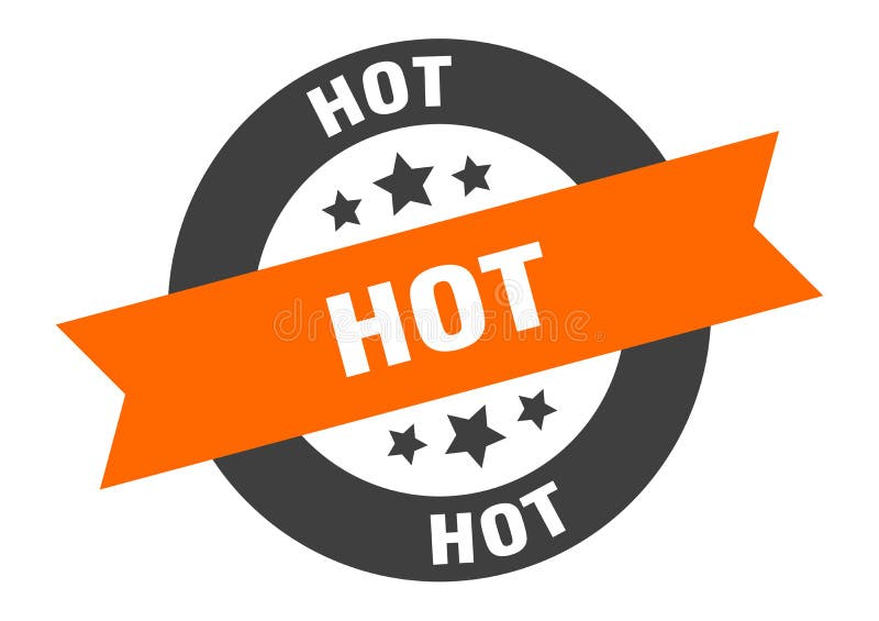 Hot Sign. Hot Round Ribbon Sticker Stock Vector - Illustration of sign ...