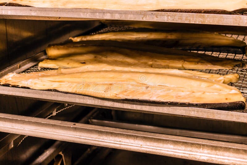 Hot Smoked Fish. Fish Production in Progress Stock Photo - Image of ...