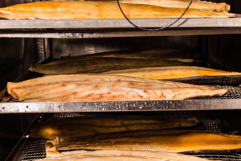 Hot Smoked Fish. Fish Production in Progress Stock Photo - Image of ...