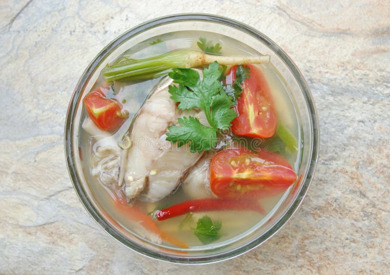 Hot and sour fish soup stock image. Image of restaurant - 39796363