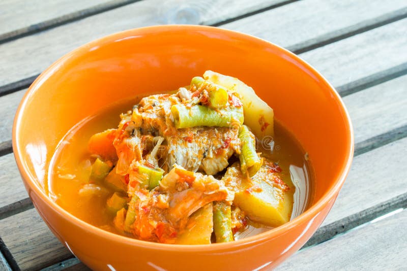 Hot and Sour, Fish and Vegetable Ragout Stock Photo - Image of bowl ...