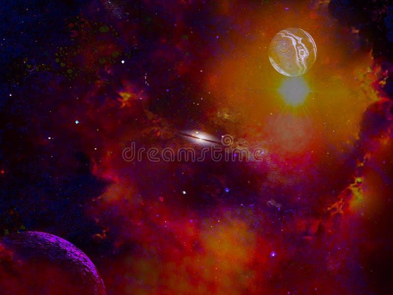 Hot Space Galaxy and Planets Stock Image - Image of metaphorical ...