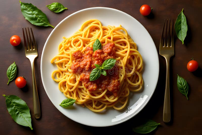 Hot Spaghetti on a Plate, Ready To Serve Stock Photo - Image of ...